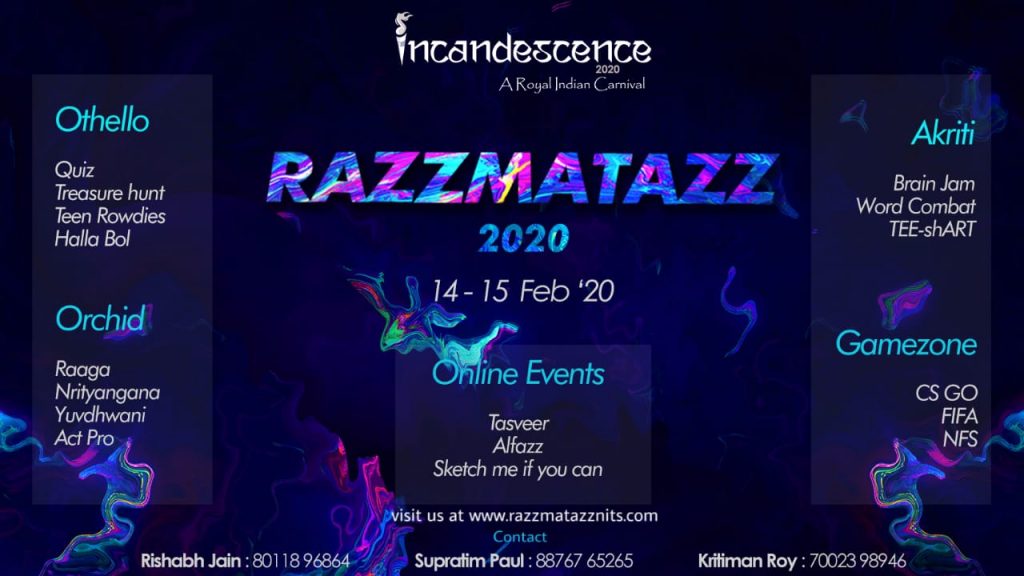 NIT's RAZZMATAZZ is on Feb 14, 15; All school students can take part in ...